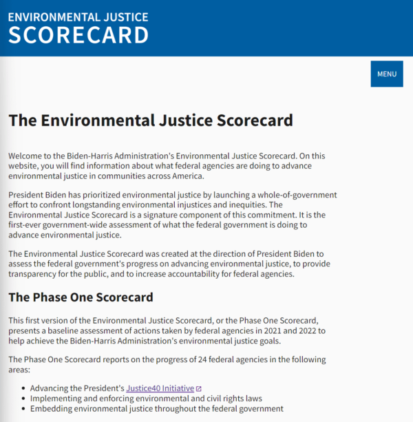 The Environmental Justice Scorecard – Water Program Portal